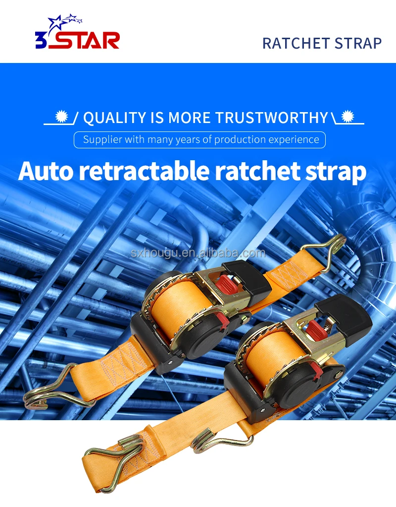 2" Retractable Ratchet Straps Heavy Duty - Buy Retractable Ratchet ...