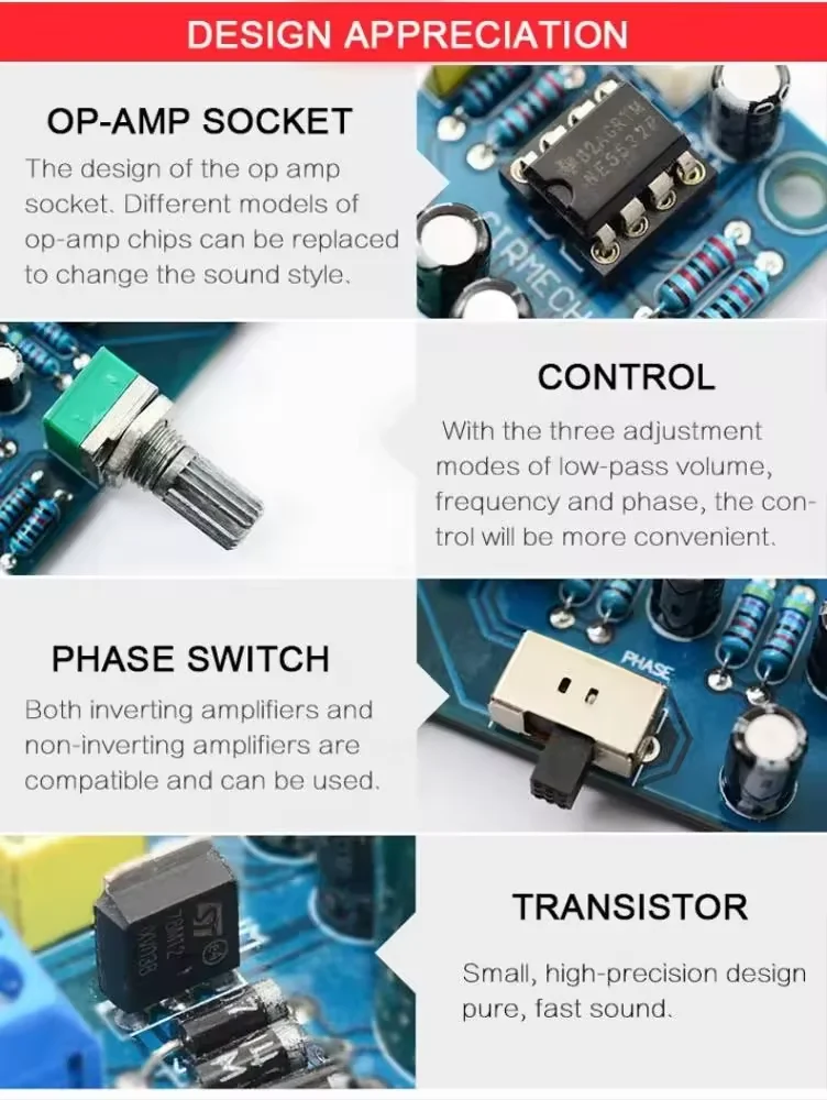 2.1 Channel Subwoofer Preamplifier Board with NE5532 Filter