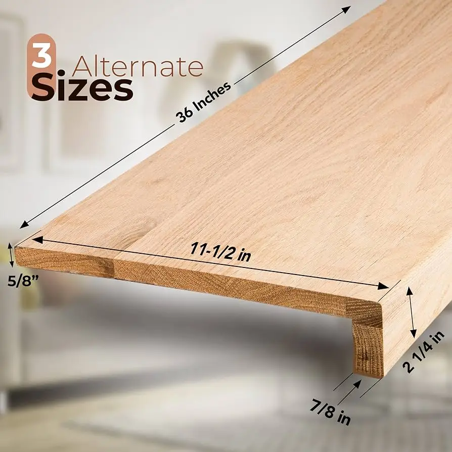 CBMMART Stair Bullnose Prefinished Oak Stair Treads