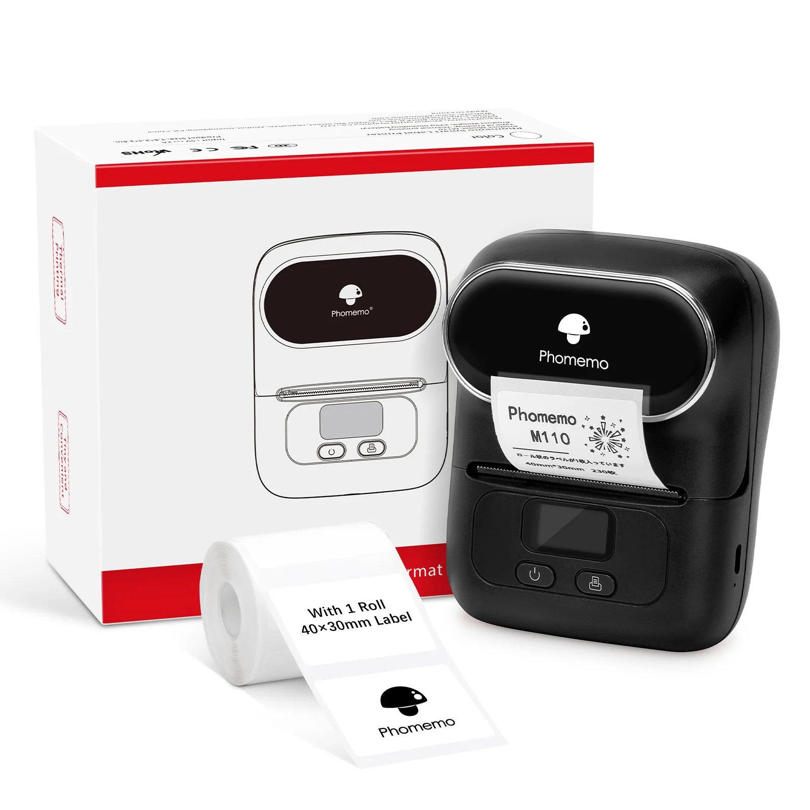 M110 Handy Mini Printer 200dpi Rechargeable Sticker Label Barcode ...