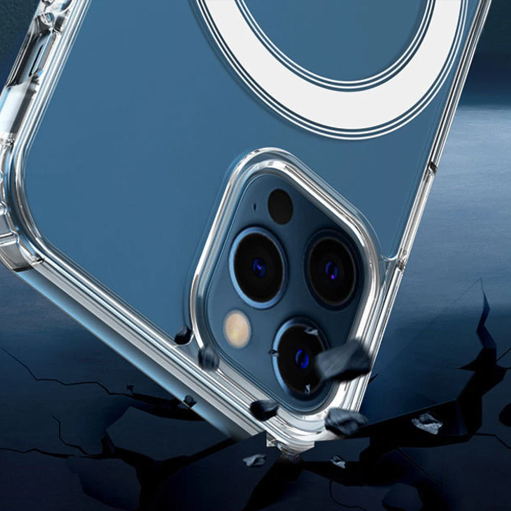 Magnetic Phone Case Magsafing Transparent Clear Shockproof Phone Case ...