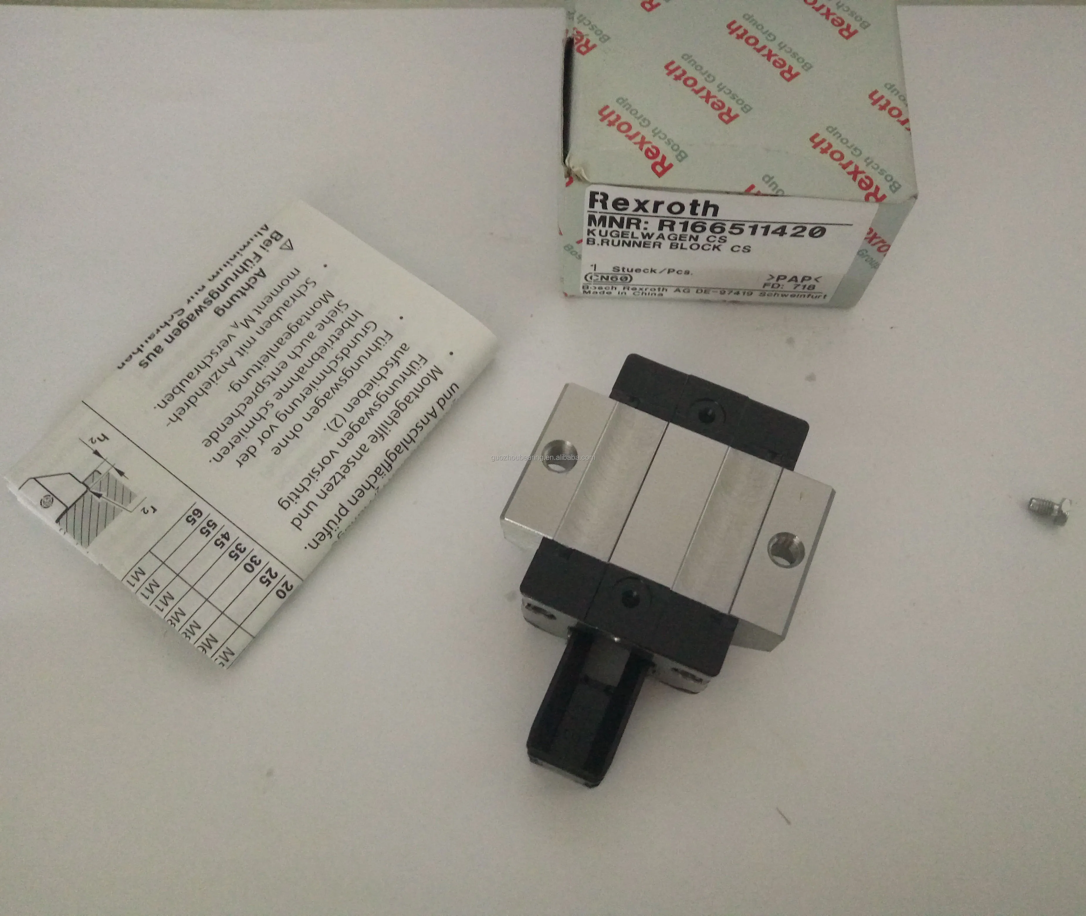 오리지널 Rexroth 선형 가이드 웨이 선형 가이드 블록 R166529320 1665-293-20| Alibaba.com