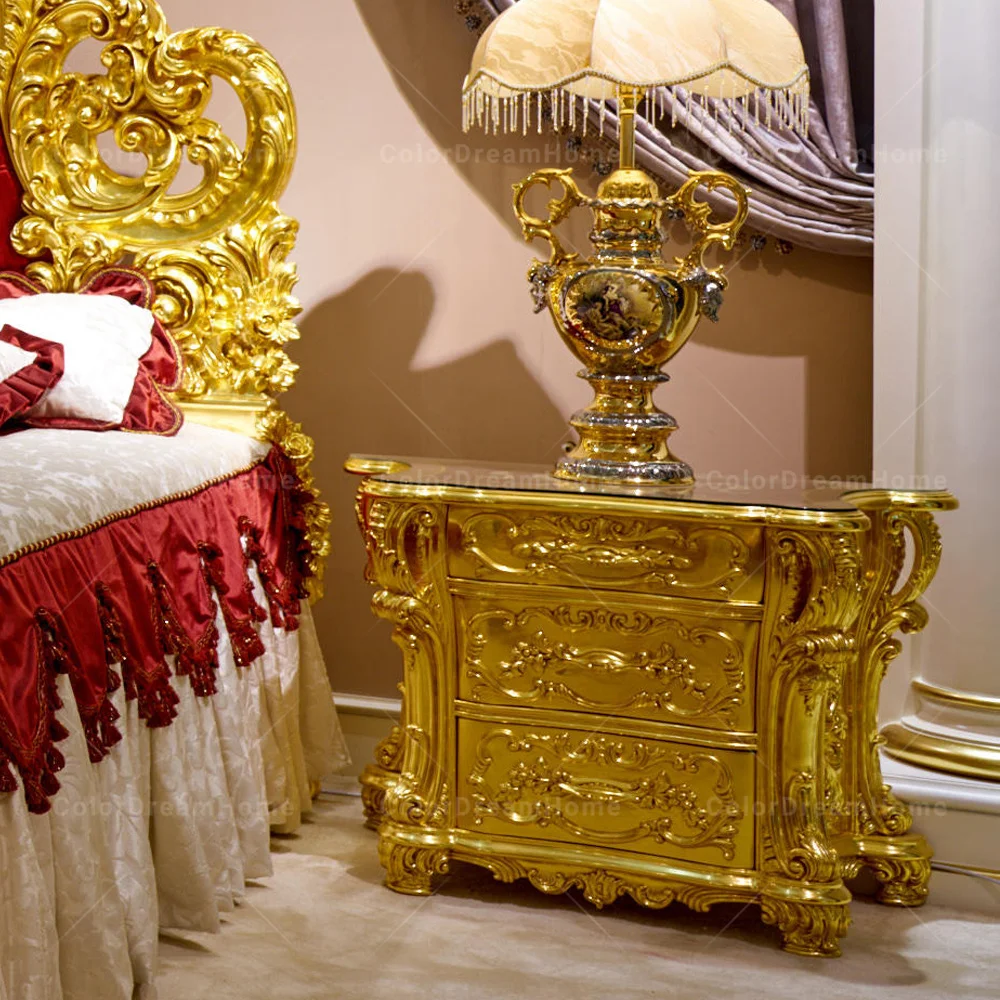 Baroque Style Luxury Antique Dressing Table with Mirror - Elegant Solid ...