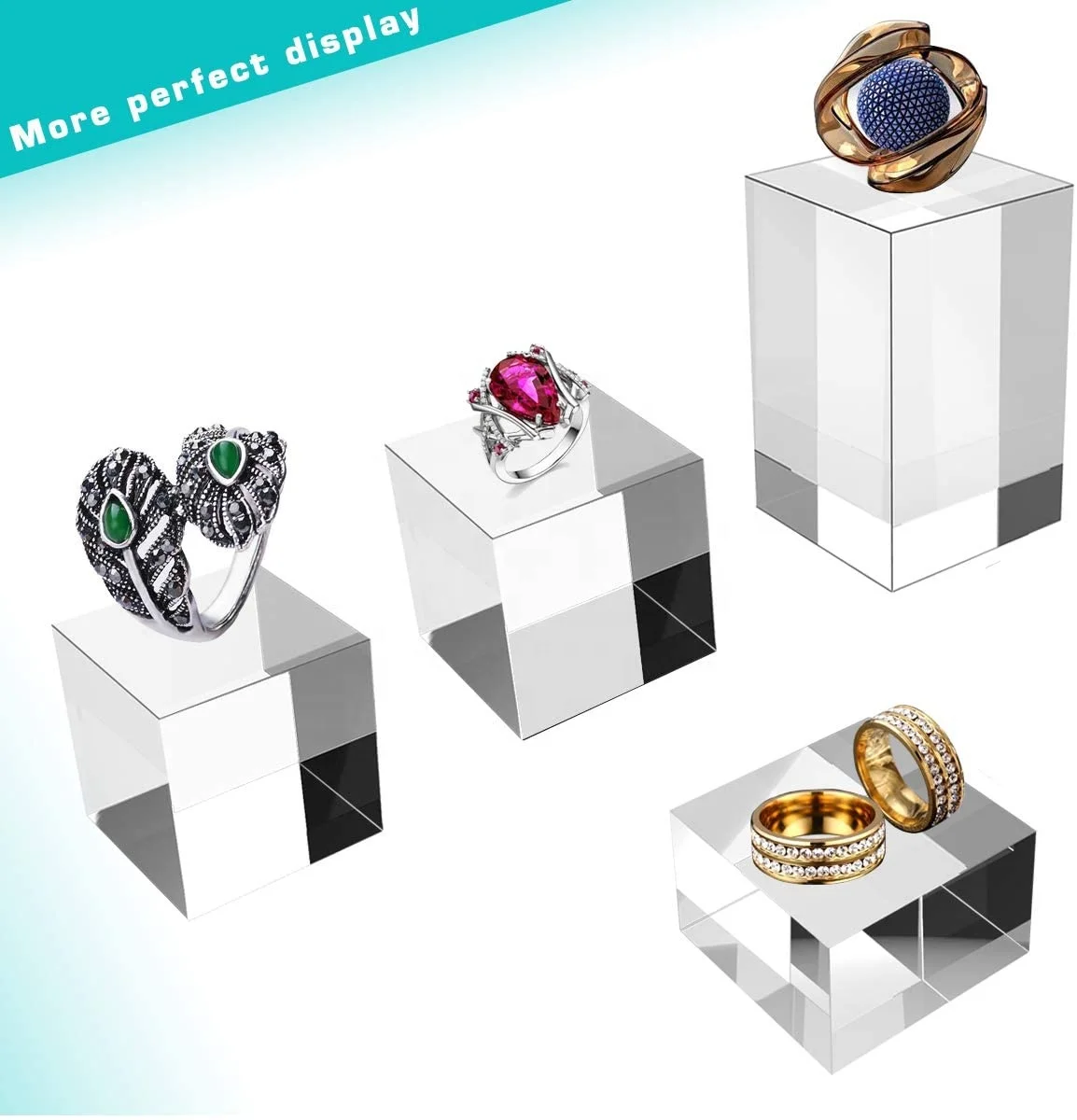 Clear Crystal Solid Acrylic Display Block Stand - Buy Acrylic Display ...