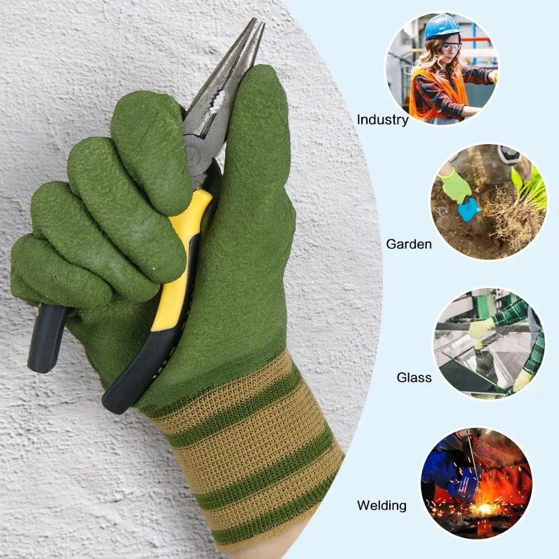 Purified Latex Embossed Coating Glove Wear-resistant High Elastic Wrist ...