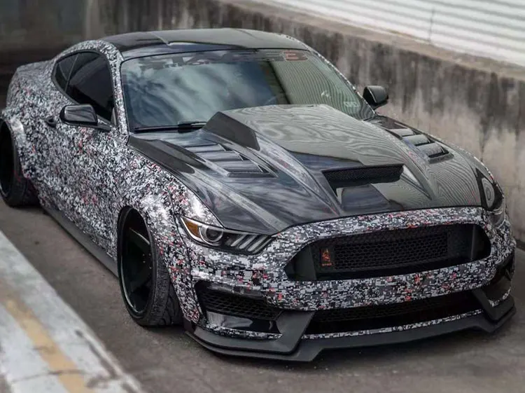 TF Style Carbon Fiber Hood for Ford Mustang 2015-2017