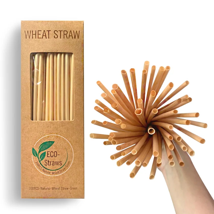 New Eco Friendly 100 Biodegradable Wheat Grass Fiber Drink Tube Straw ...