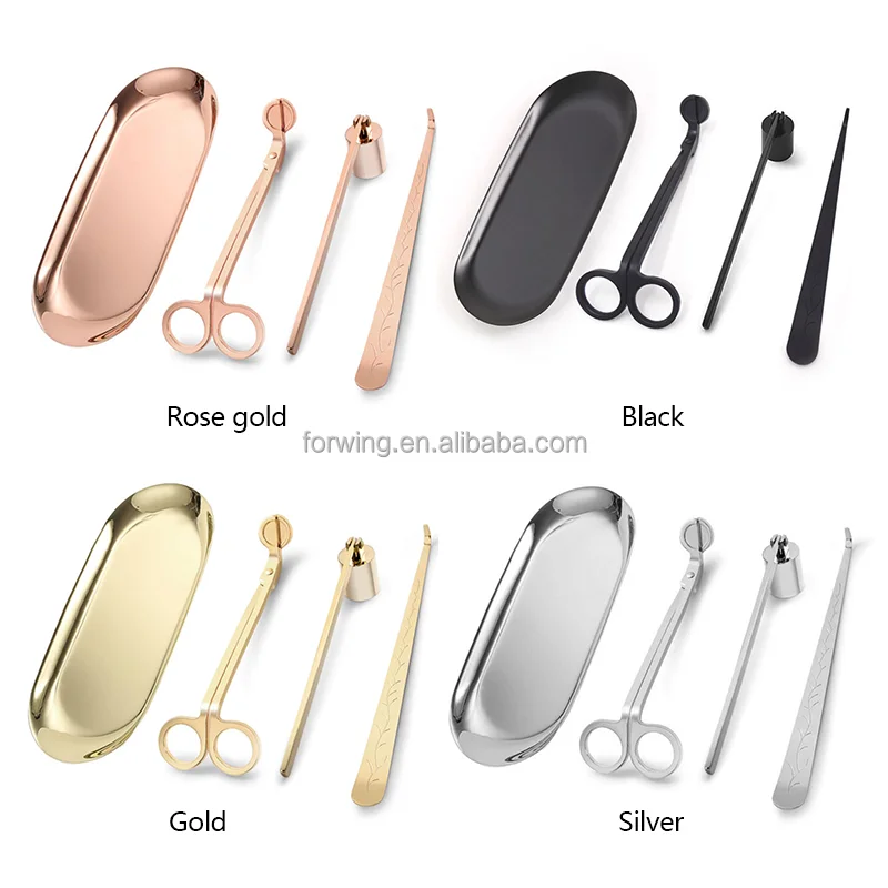 4-in-1 Candle Care Kit Candle Scissors Dipper Snuffer Tray Set ...