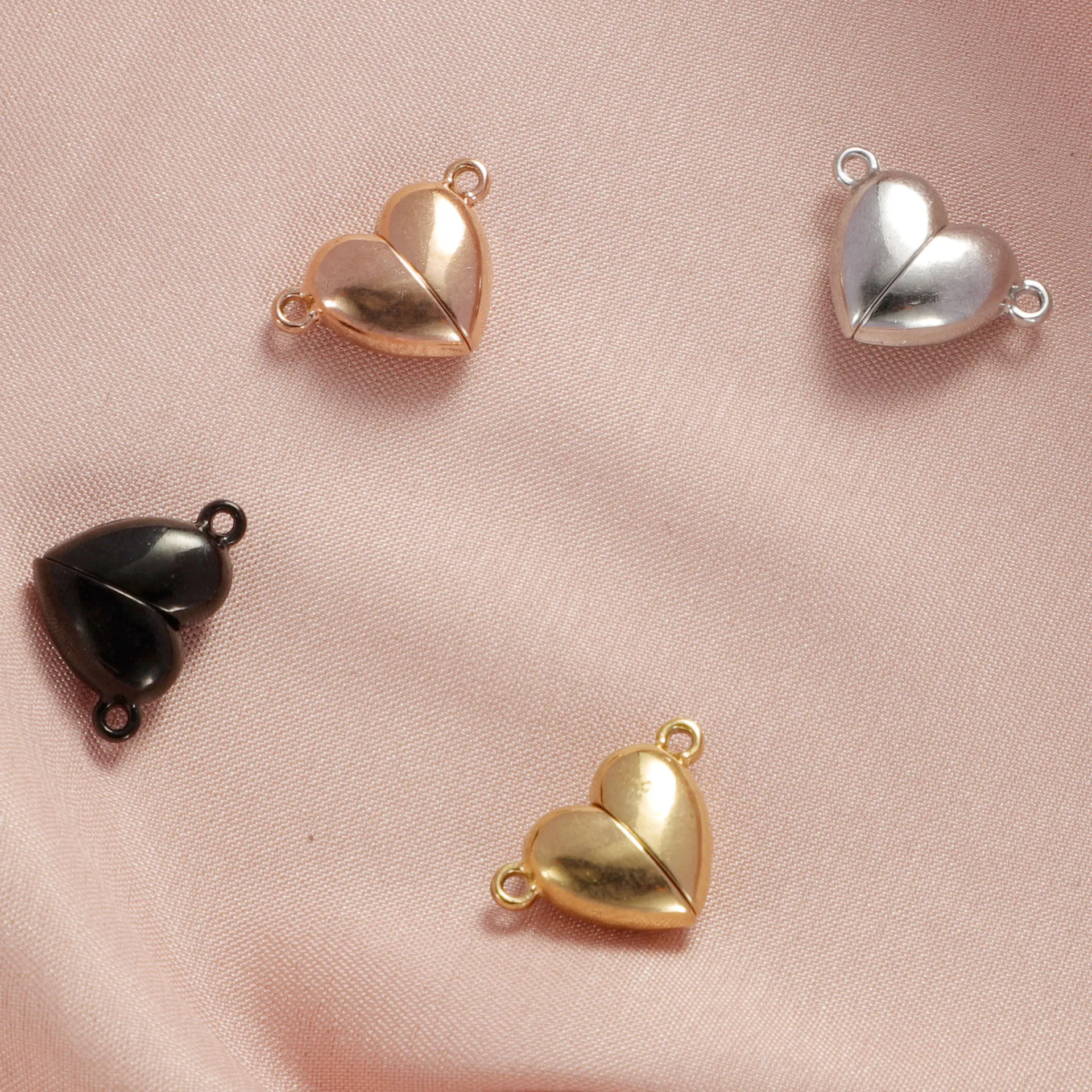Stainless Steel Heart Magnet Charm - DIY Jewelry Making