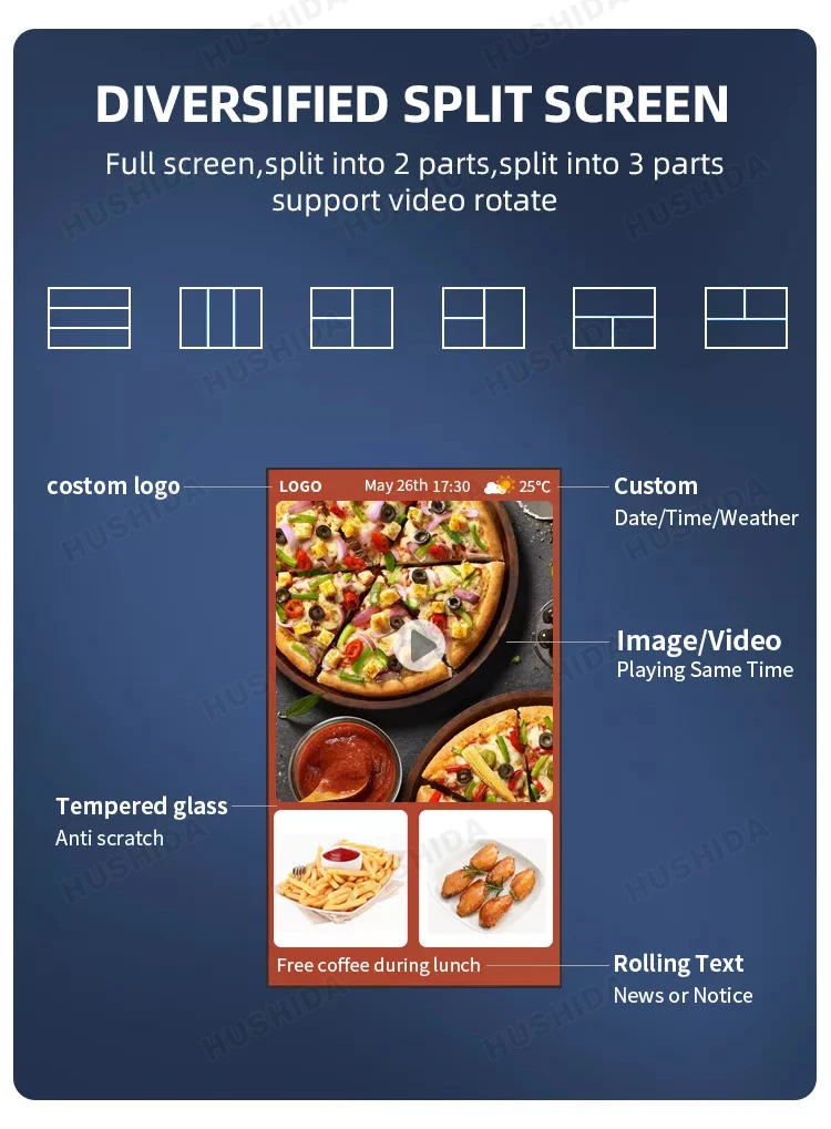 43 Inch Lcd Highlight 4k 500 Nits Restaurant Menu Display Screen ...