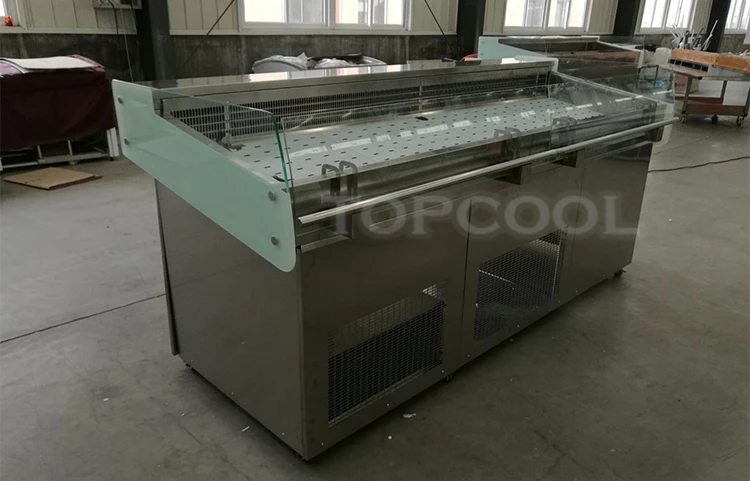 Supermarket Frozen Food Display Table 304 Stainless Steel Ice Table For ...