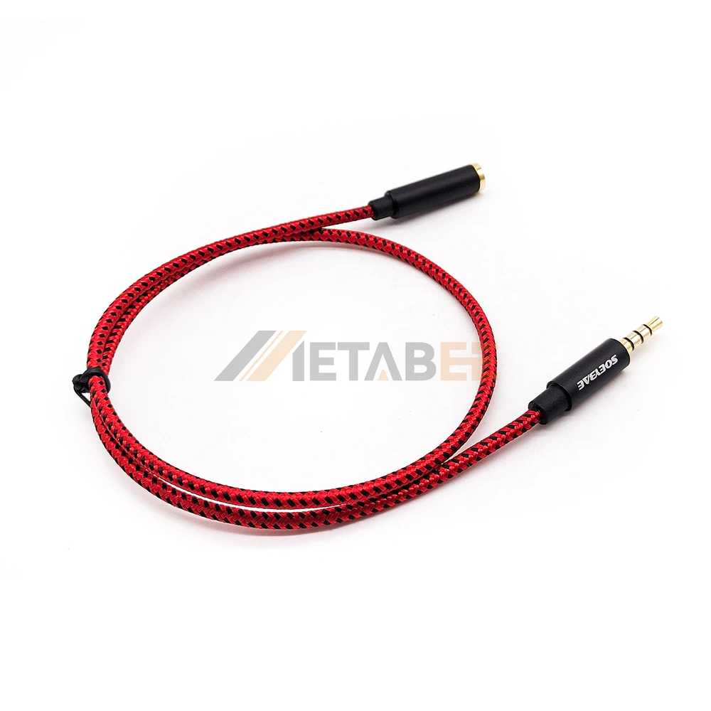 3.5mm Female Cable To Male Headphone Audio Aux Adapter Cable Red 0.5m ...