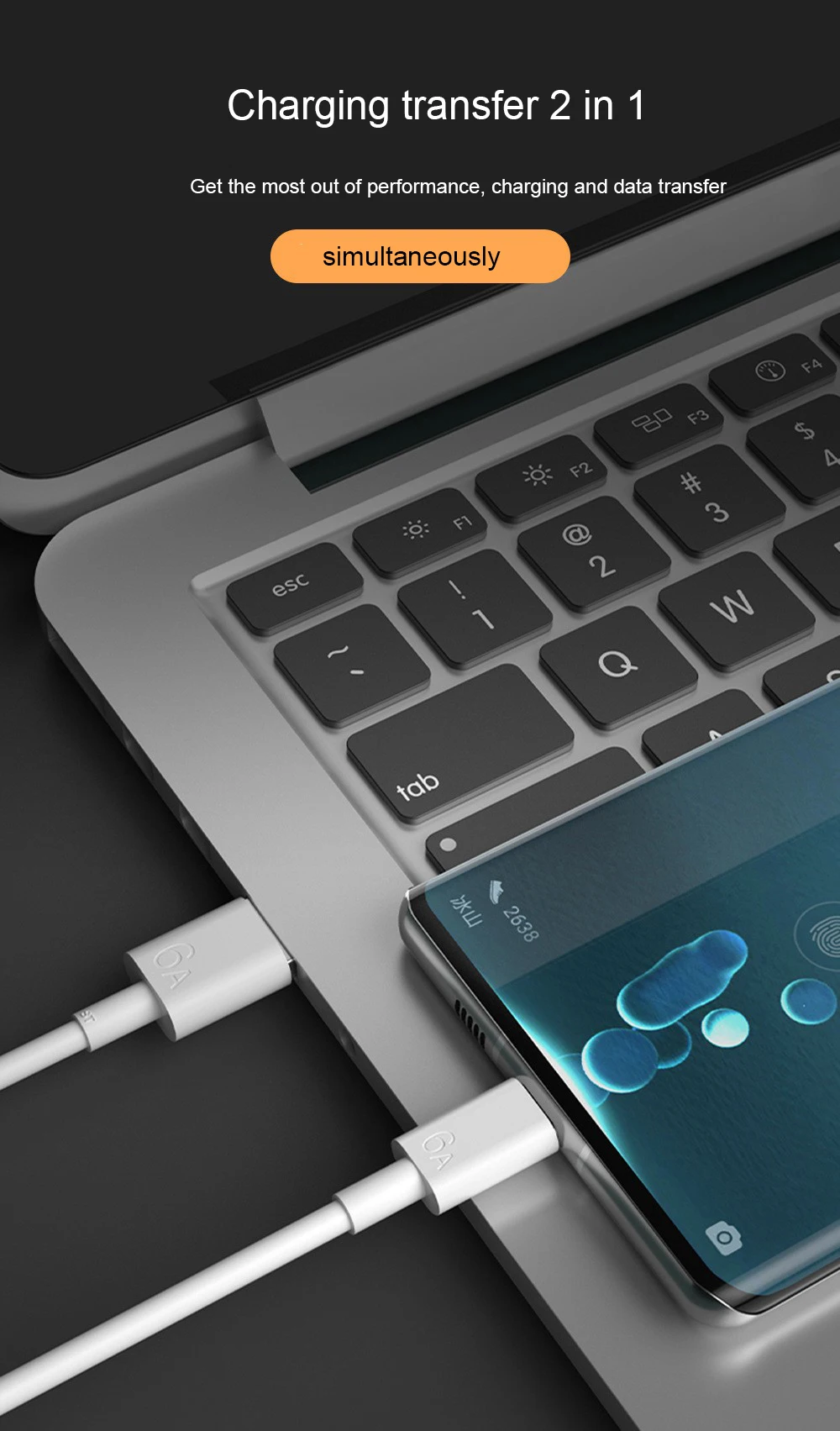 Mobile Phone 6a Fast Charging Usb-c Data Cable Cable Android Original ...