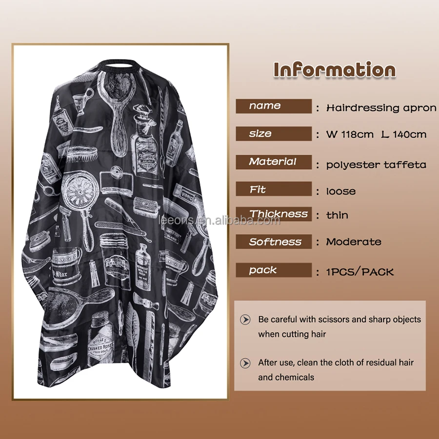 Leeons Custom Pattern Pro Barber Cape Hairdressers Gown Hair Styling ...