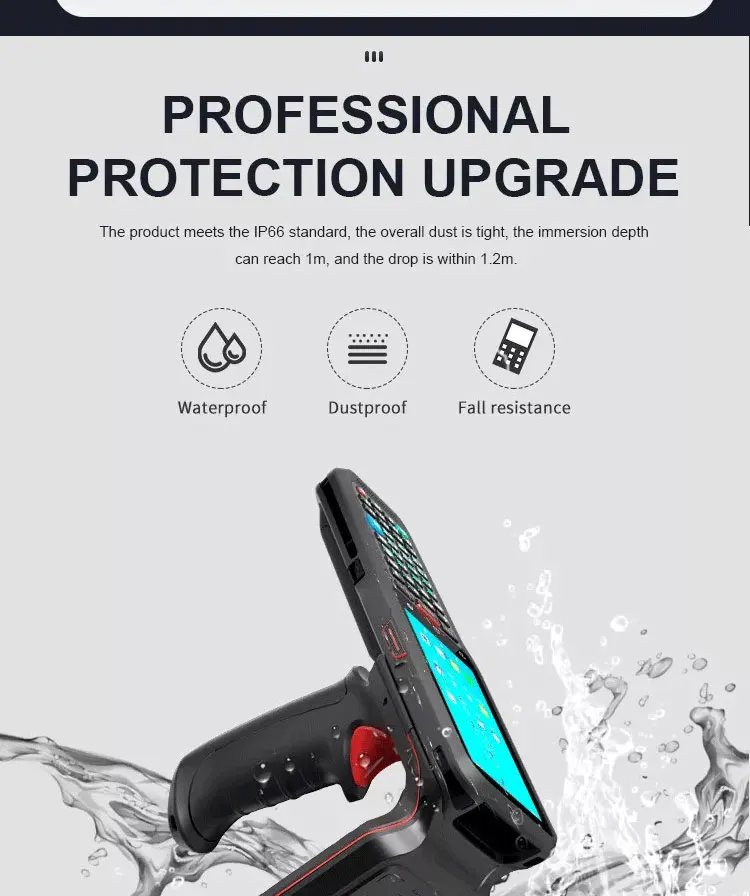 4inch Touch Screen Android 10 Handheld Wireless Industrial Rugged ...