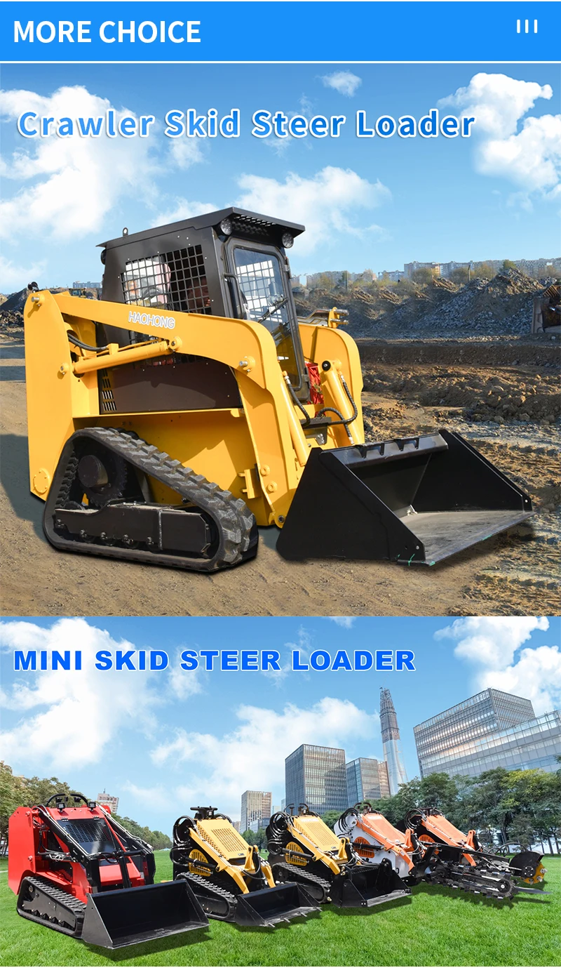 Agricultural Mini Skid Steer Loader Compact Diesel Wheel Loader ...