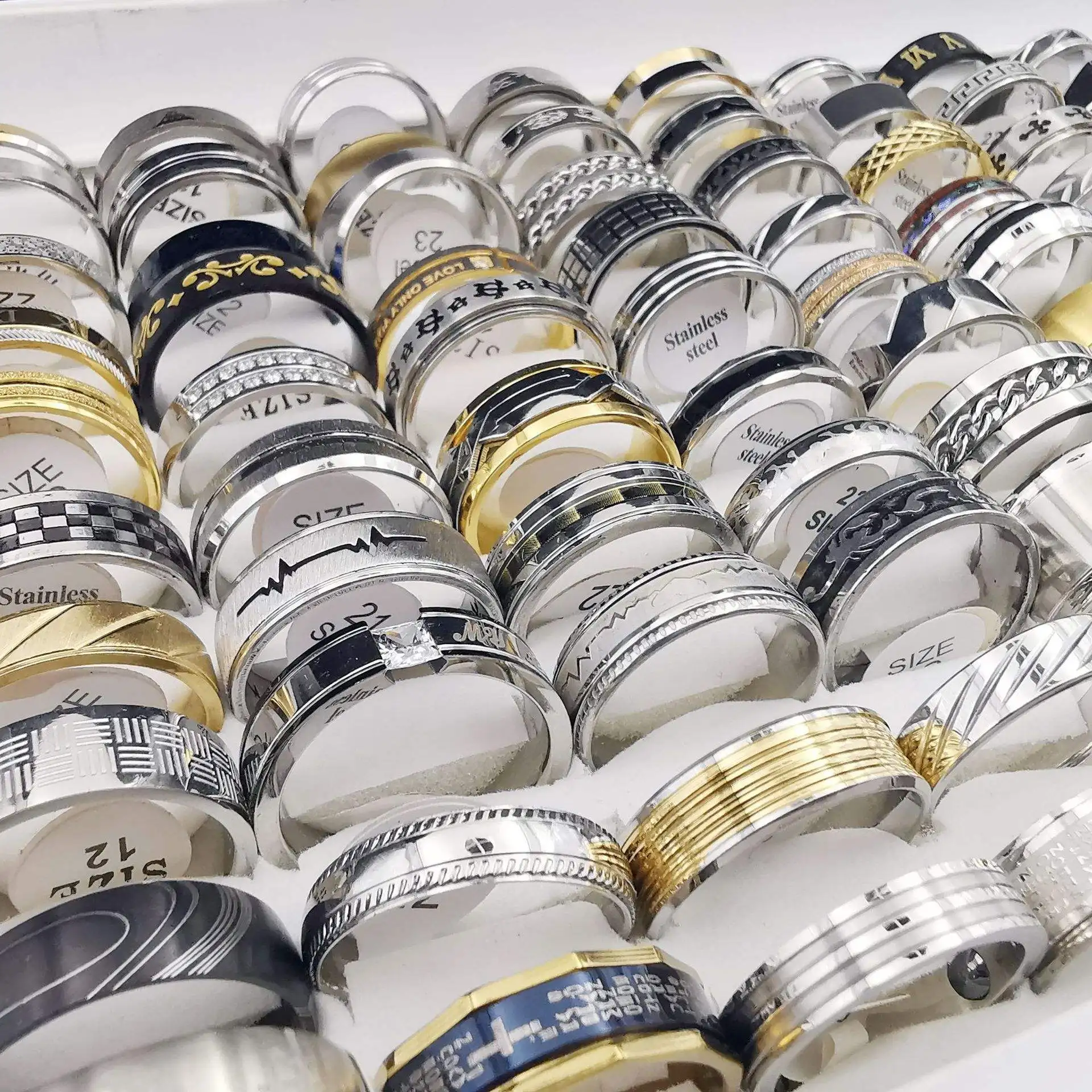 Wholesale High Quality Bulk Ring Jewelry No Fade Waterproof Stainless ...