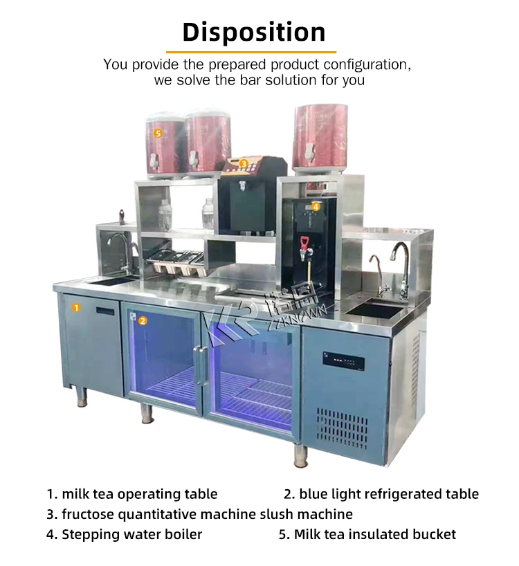 2025 1.8m Milktea Bar Counter Bubble Tea Counter Bar Equipment