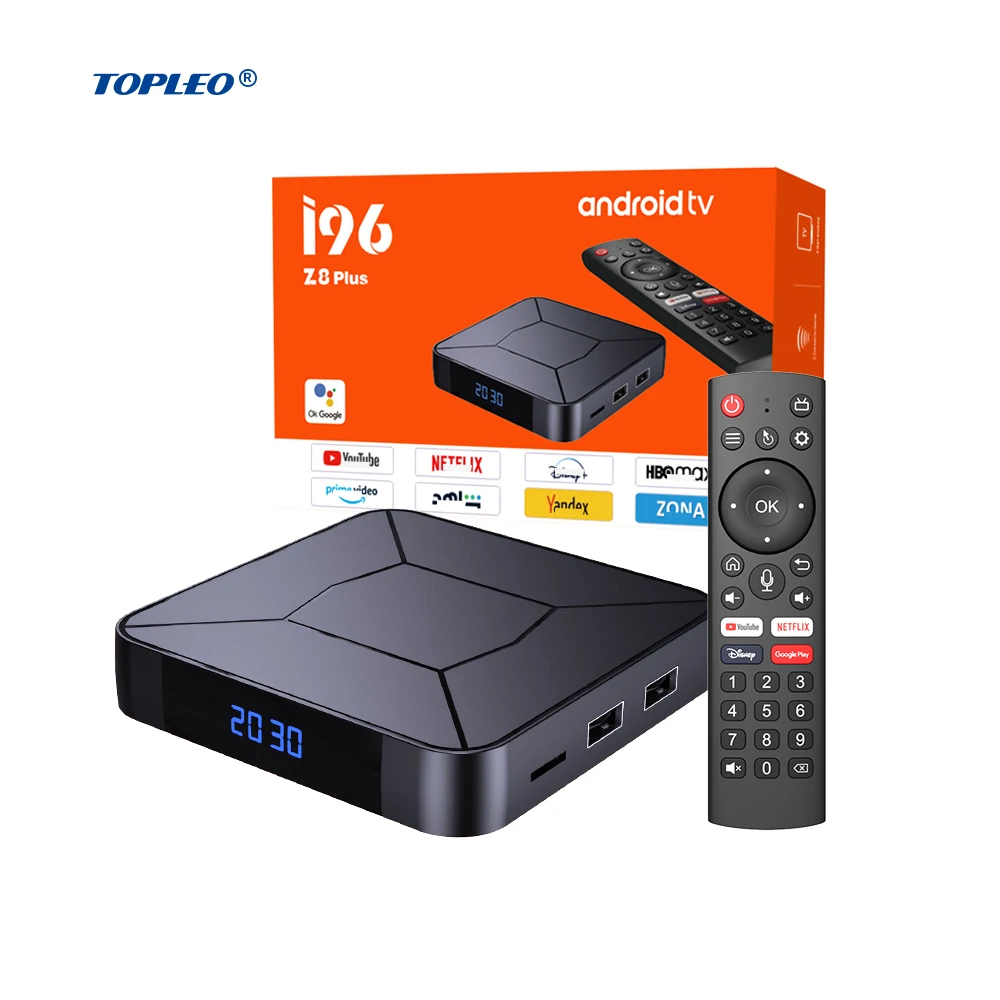 Topleo Android 12 wifi Smart Tv Android Box 4K 6K 8K Set Top Box ATV android certificado smart ...