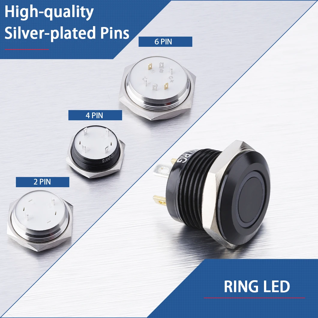 Stainless Steel Push Button 1no Switch Momomtary Function 22mm ...