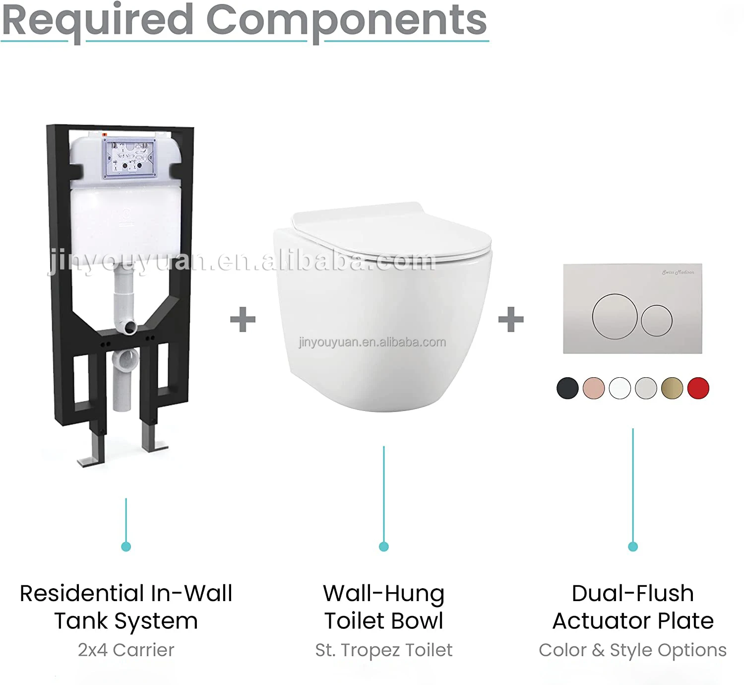 Hidden In Wall Water Closet Tank Strong Frame Bear 420kgs Concealed ...