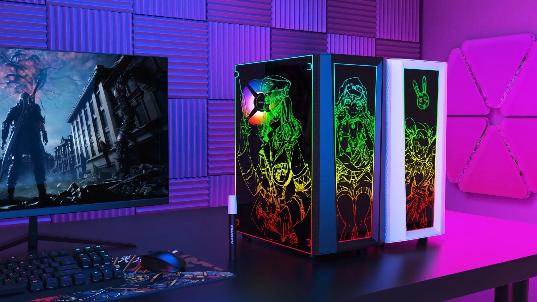 2023 Tecnomall New Design White Acrylic High Airflow Mid Tower Atx 240 ...