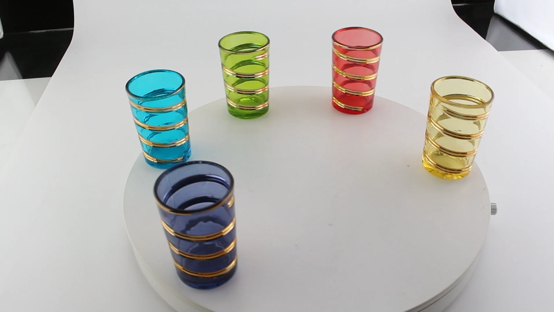 6oz Glass Tumbler Juice Cup With Color Vacuum Plating Tea Cup Water ...