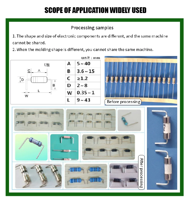 Manual U Type Resistor Axial Lead Bend Cut & Form Machine Resistor ...