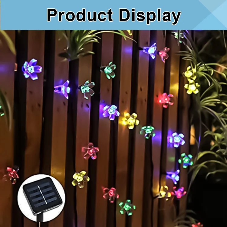 20 Feet 30 Led Sakura Solar Fairy Waterproof Solar String Lights For ...