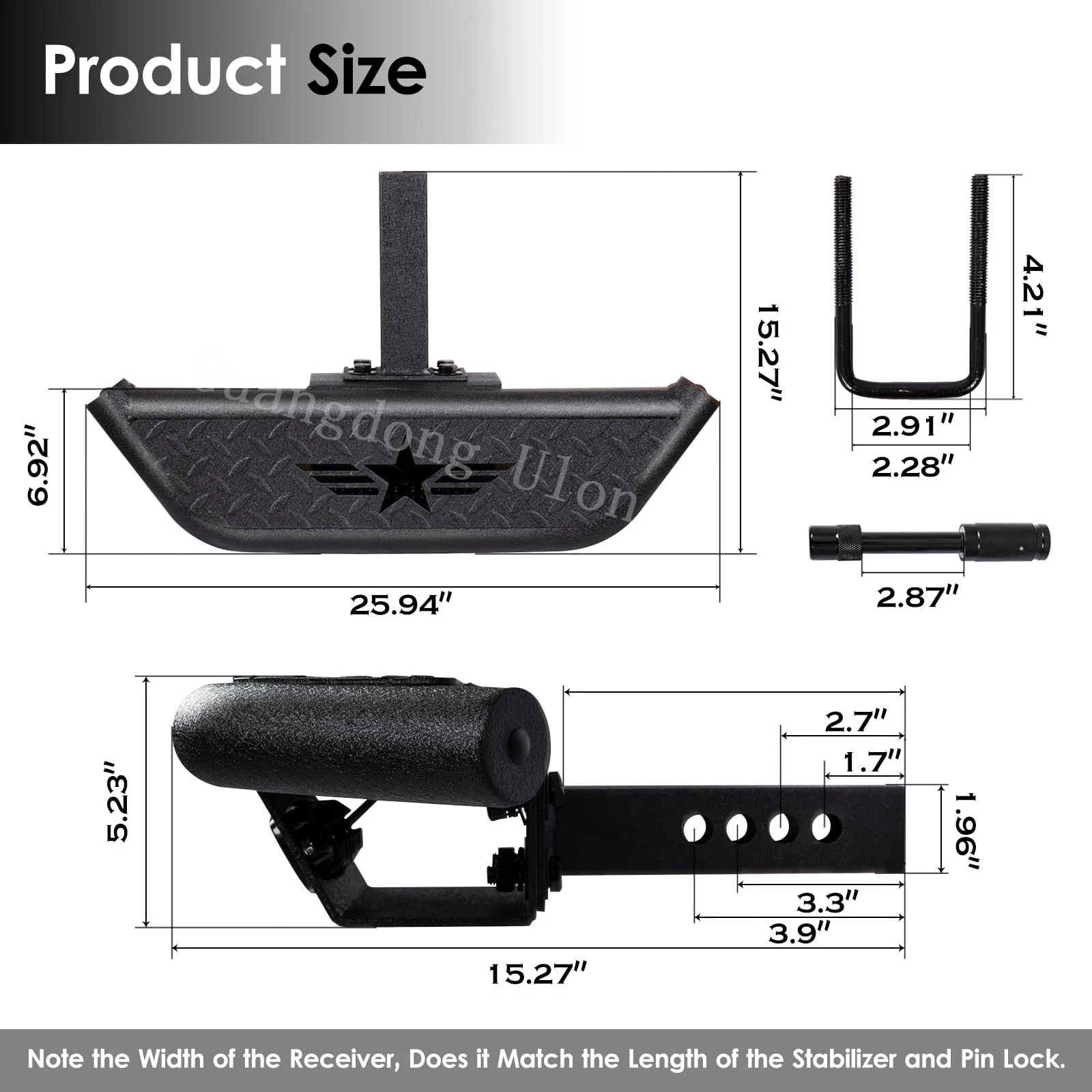 Universal Bumper Hitch Step Trailer with LED Light for 2 Inch ...