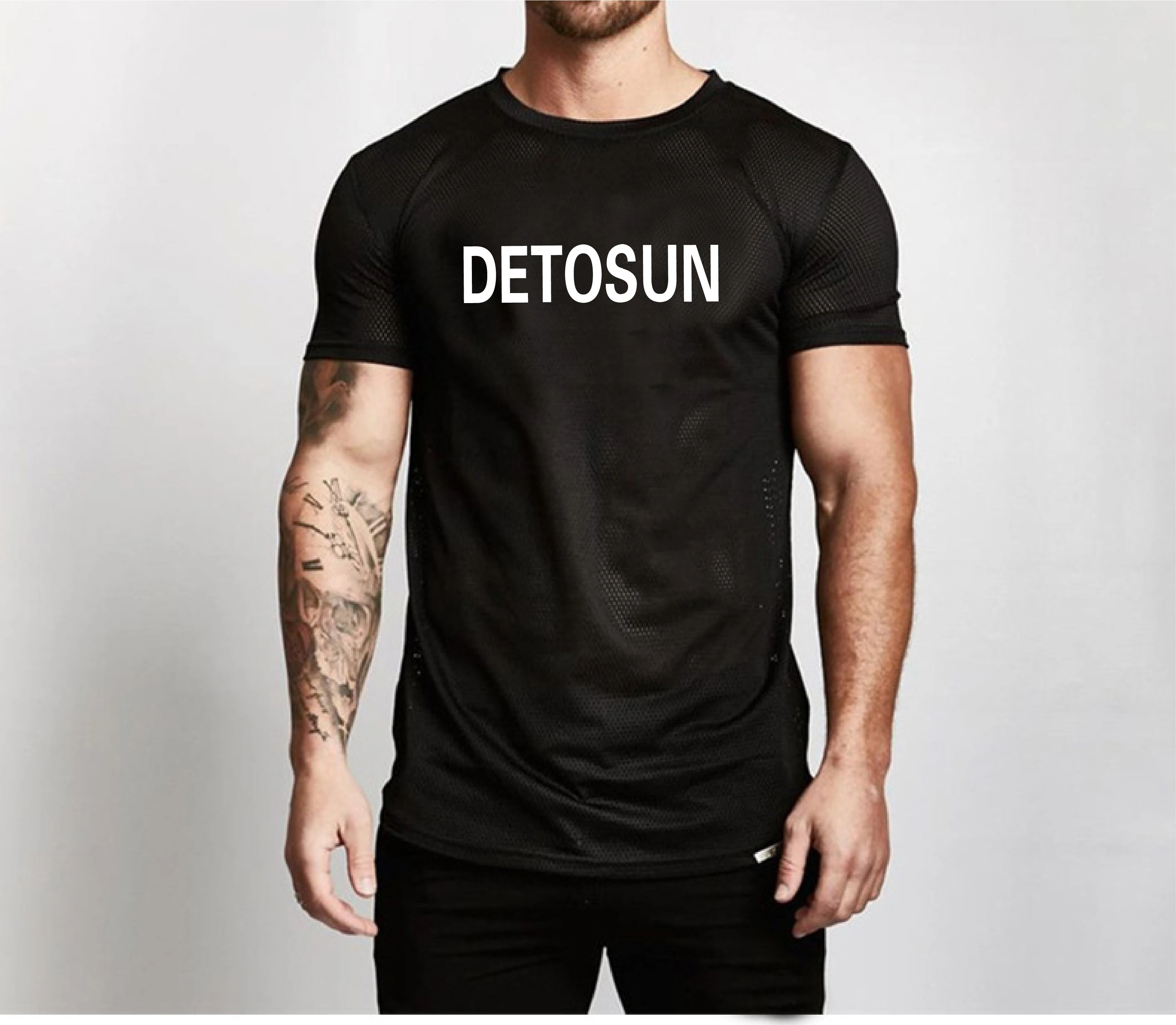 Men GYM T Shirt Custom LOGO Plus Size Mens Fitness Shirts Drop Shoulder ...