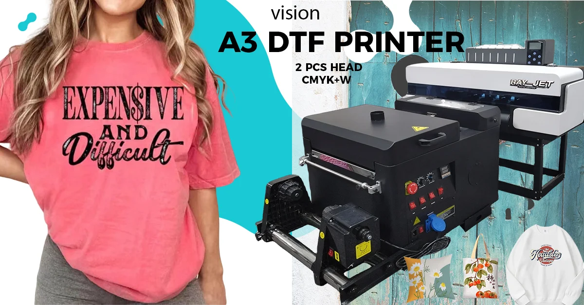 Vision New Model A3 DTF Printer for T-Shirt Printing Machine, OEM