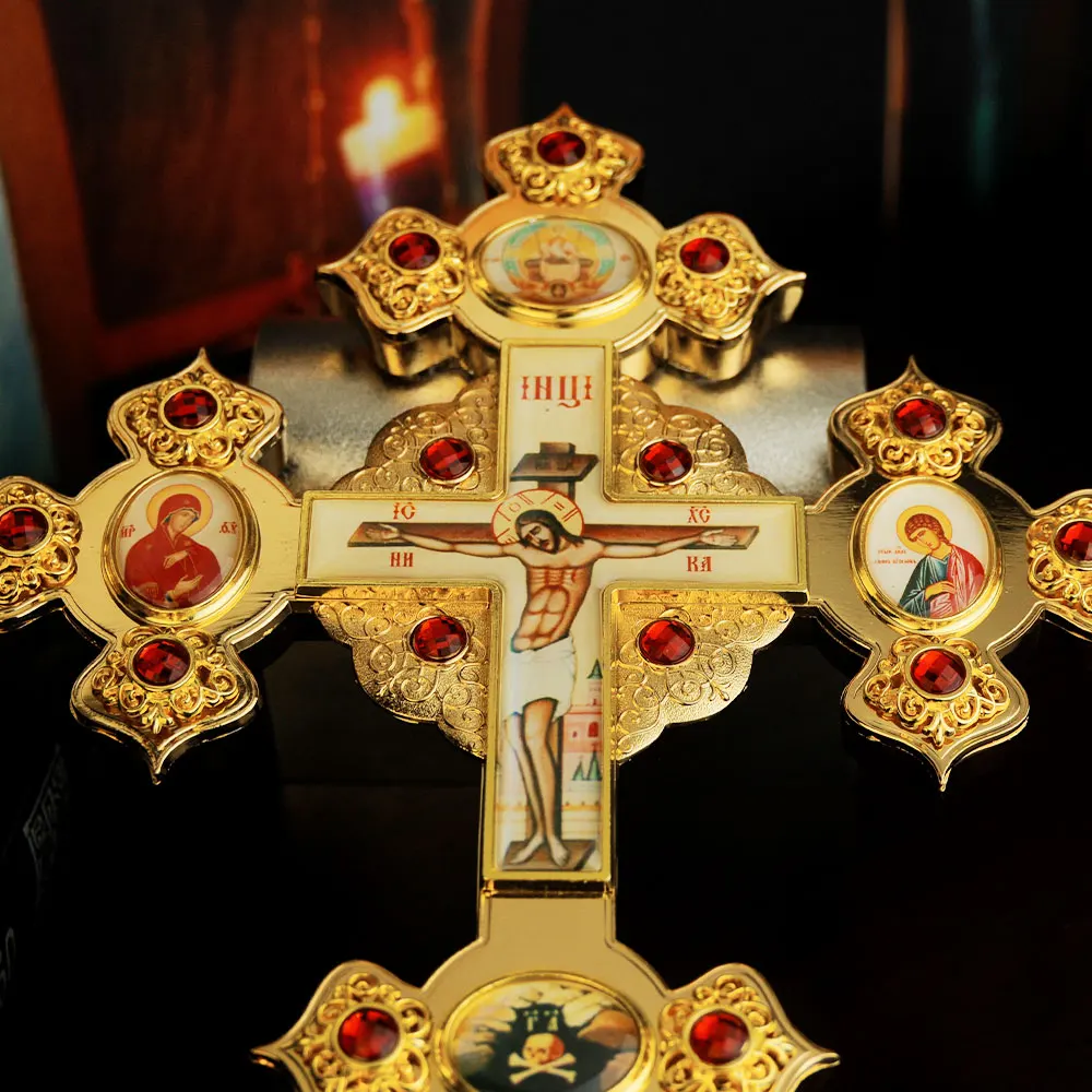 Orthodox Crucifix - Realistic Gold Plated Metal Alloy