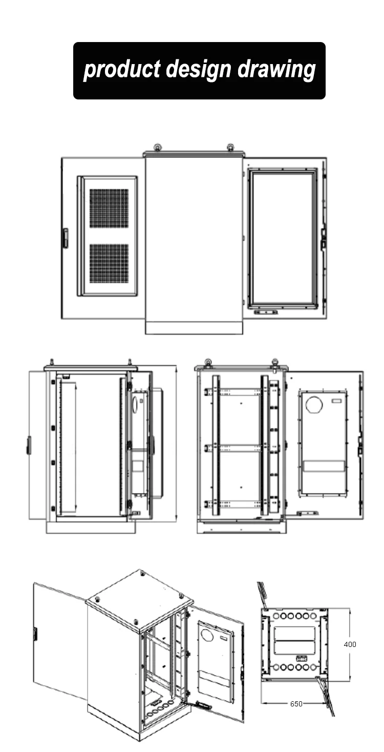 Ip67 Waterproof 42u Metal Outdoor UPS Battery Cabinet