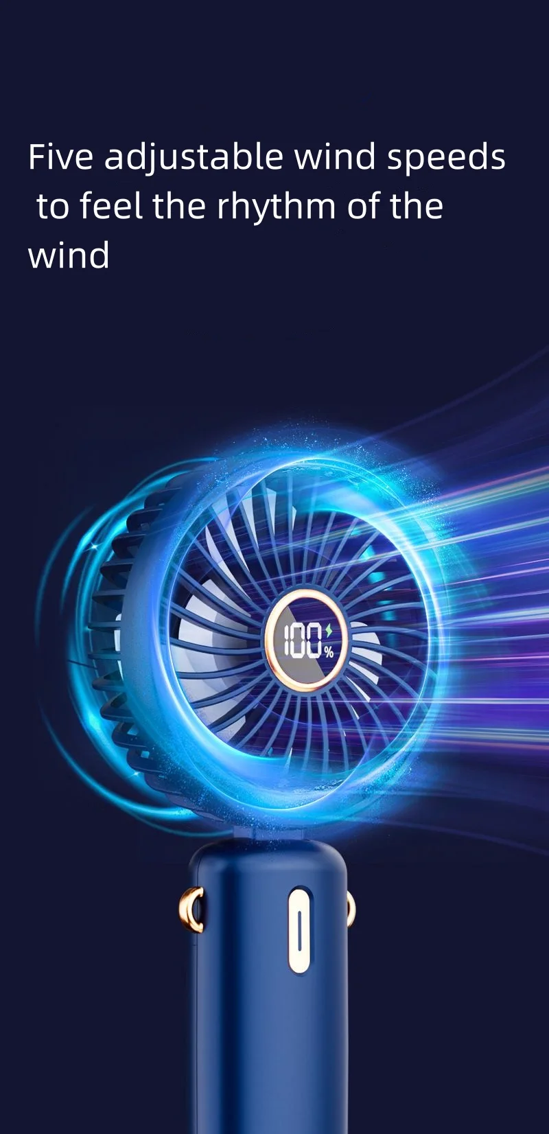 Private Model New Usb Handheld Fan Digital Display Folding Desktop Gift ...