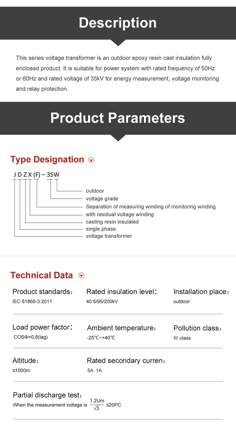 Jdzx(f)-35w Potential Transformer Medium Voltage Measuring Instrument Transformer - Buy ...