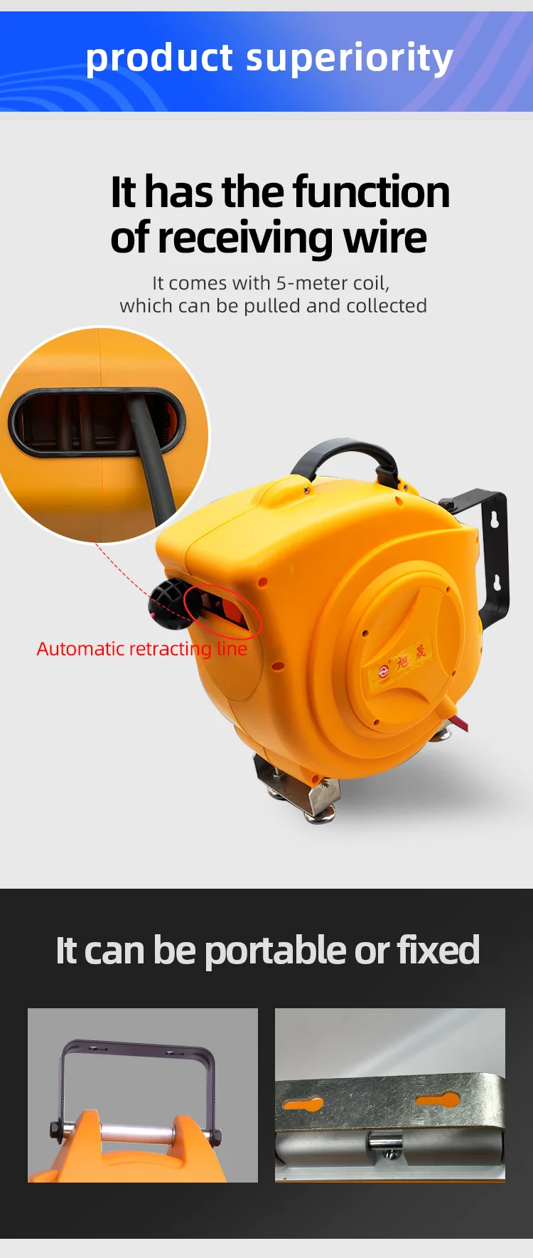 Auto Ev Charging Cable Reel Retractable Charging Cable Type 2 To Type 2 ...