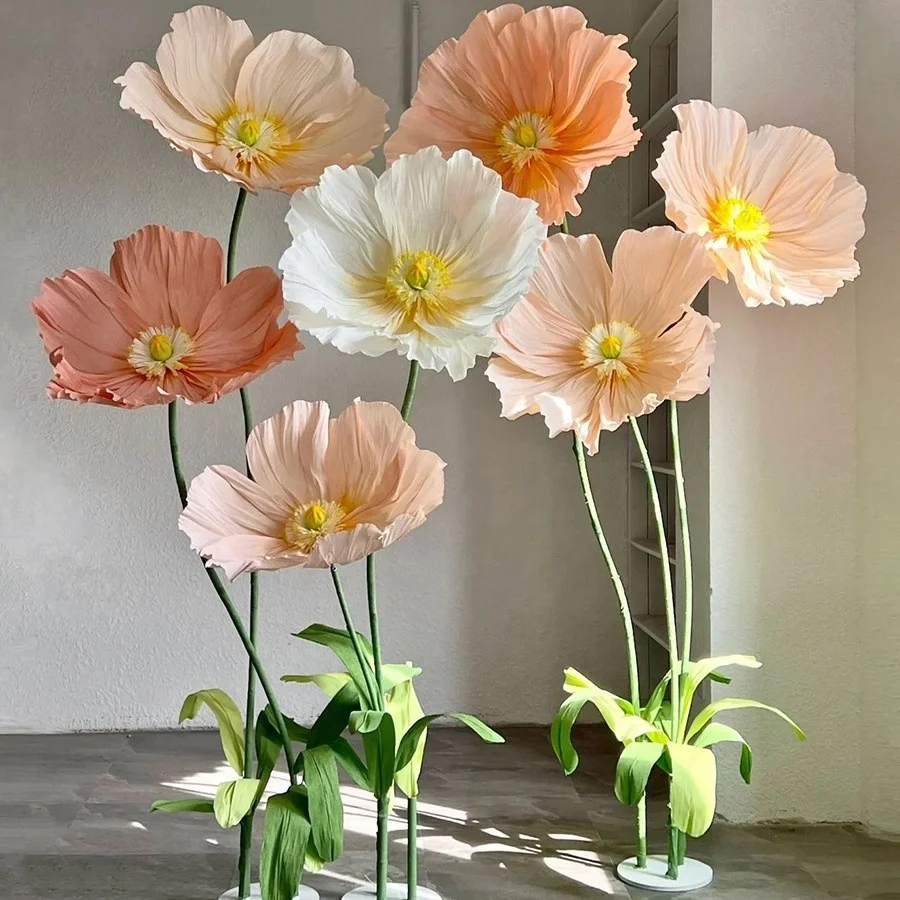 Giant Crepe Paper Flowers Giant Paper Flowers Set Of 4 Handcrafted