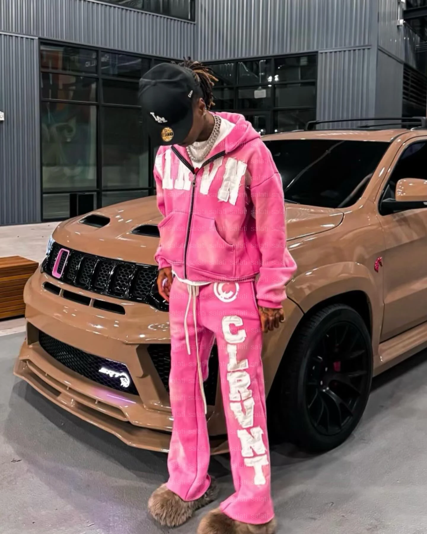 Custom Men Flare Sweatpants And Hoodie Set Embroidery Acid Wash ...
