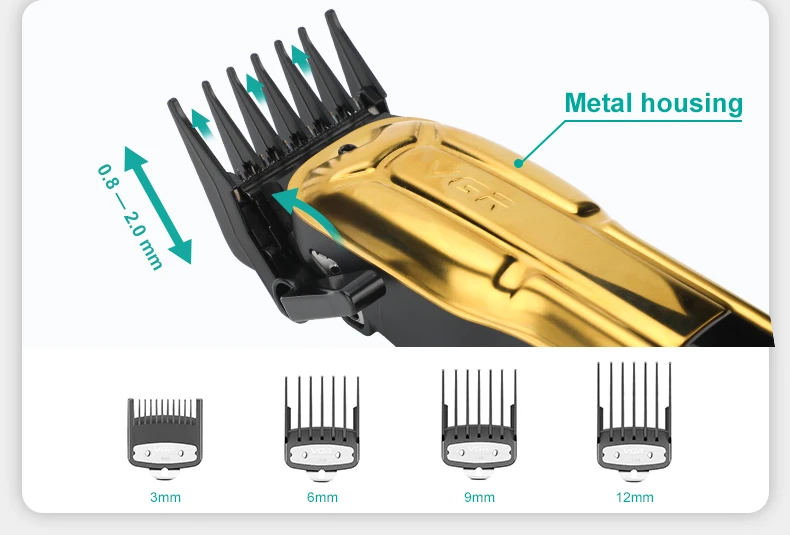 VGR V-138 BLDC Blade Cordless Barber Metal Rechargeable Hair Clipper ...