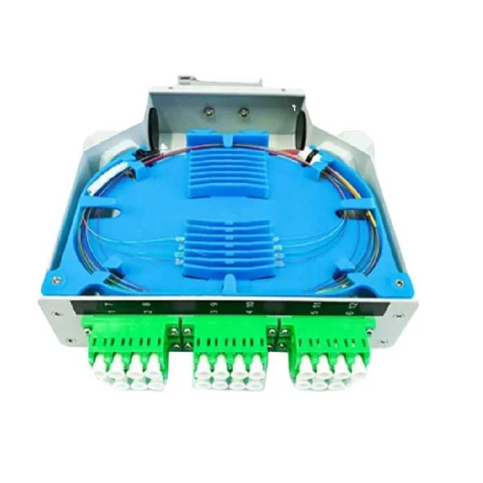 DIN rail distributor with cassette for 6 SCD/LCQ adapters and 24 fusion ...