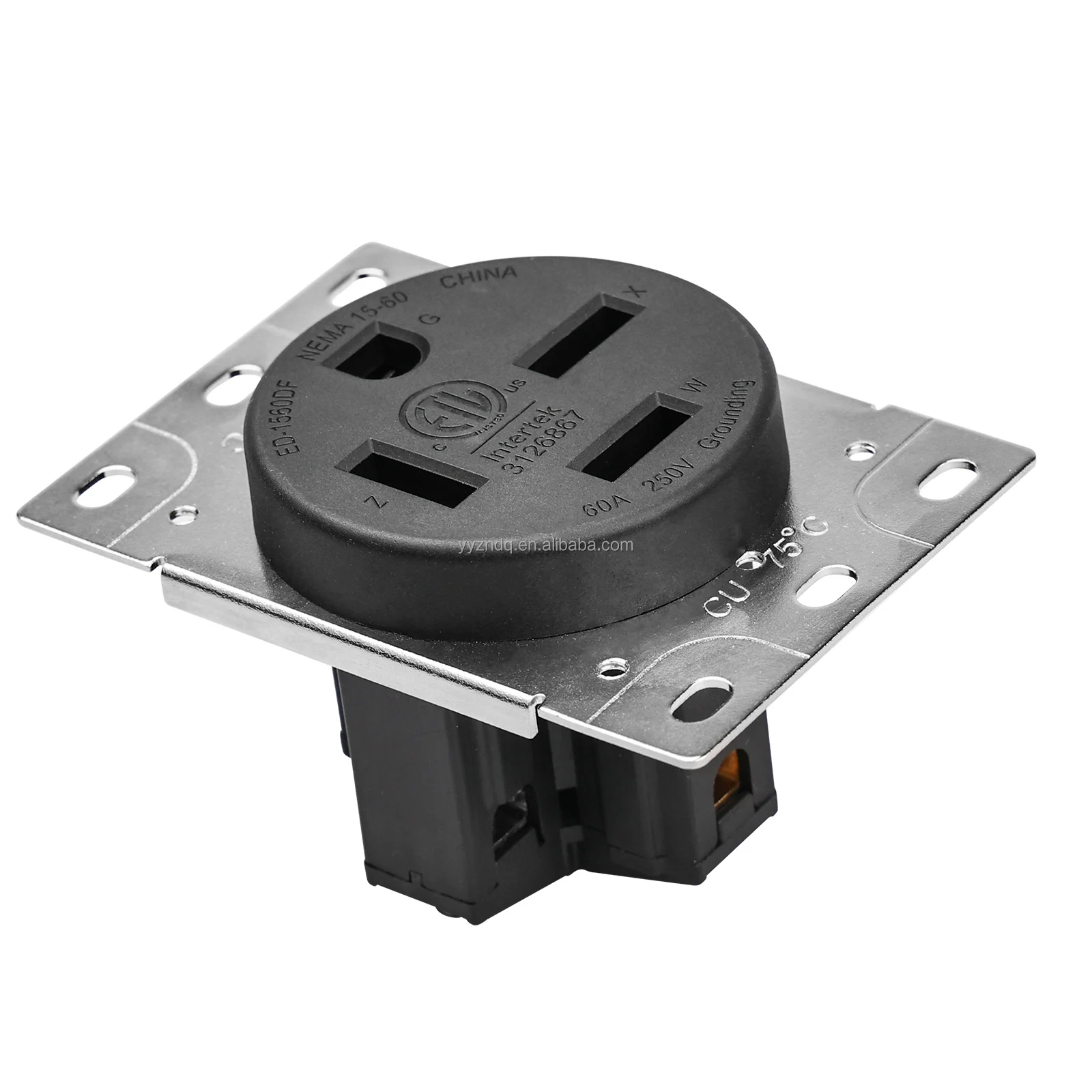 60amp Power Outlet Panel,Nema 15-60r 250v Flush Mounting Receptacle ...