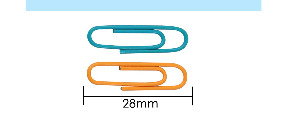 Foska 28mm Office Colorful Plastic Paper Clip Round 300pcs