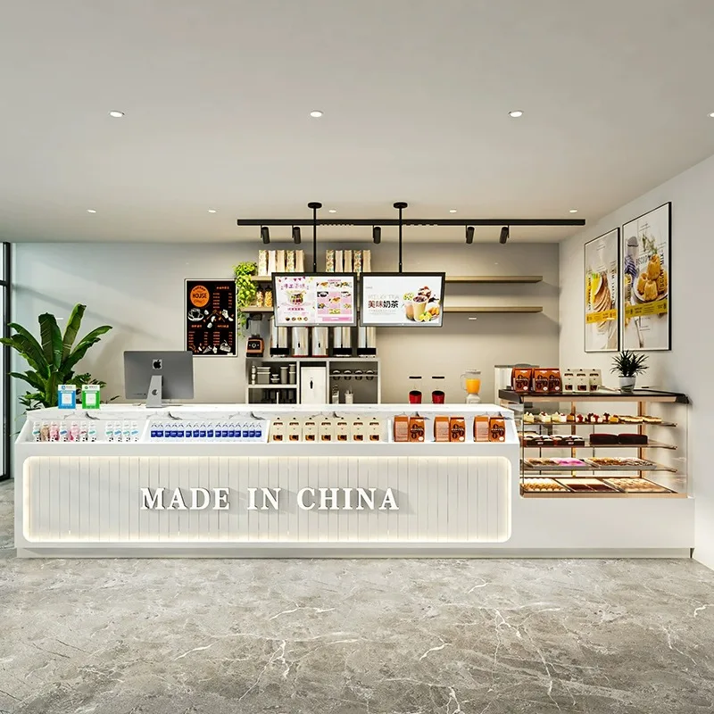 Shopping Mall Convenience Store Restaurant bar Counter Baking Cake Milk ...