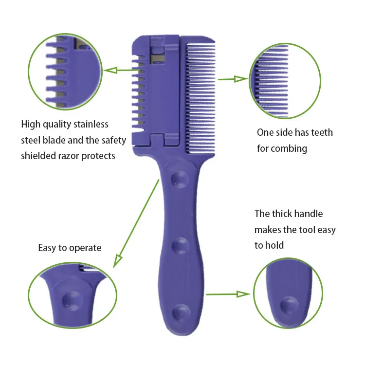 Professional Barber Unbreakable Trim Removable Razor Hair Cutting Comb ...
