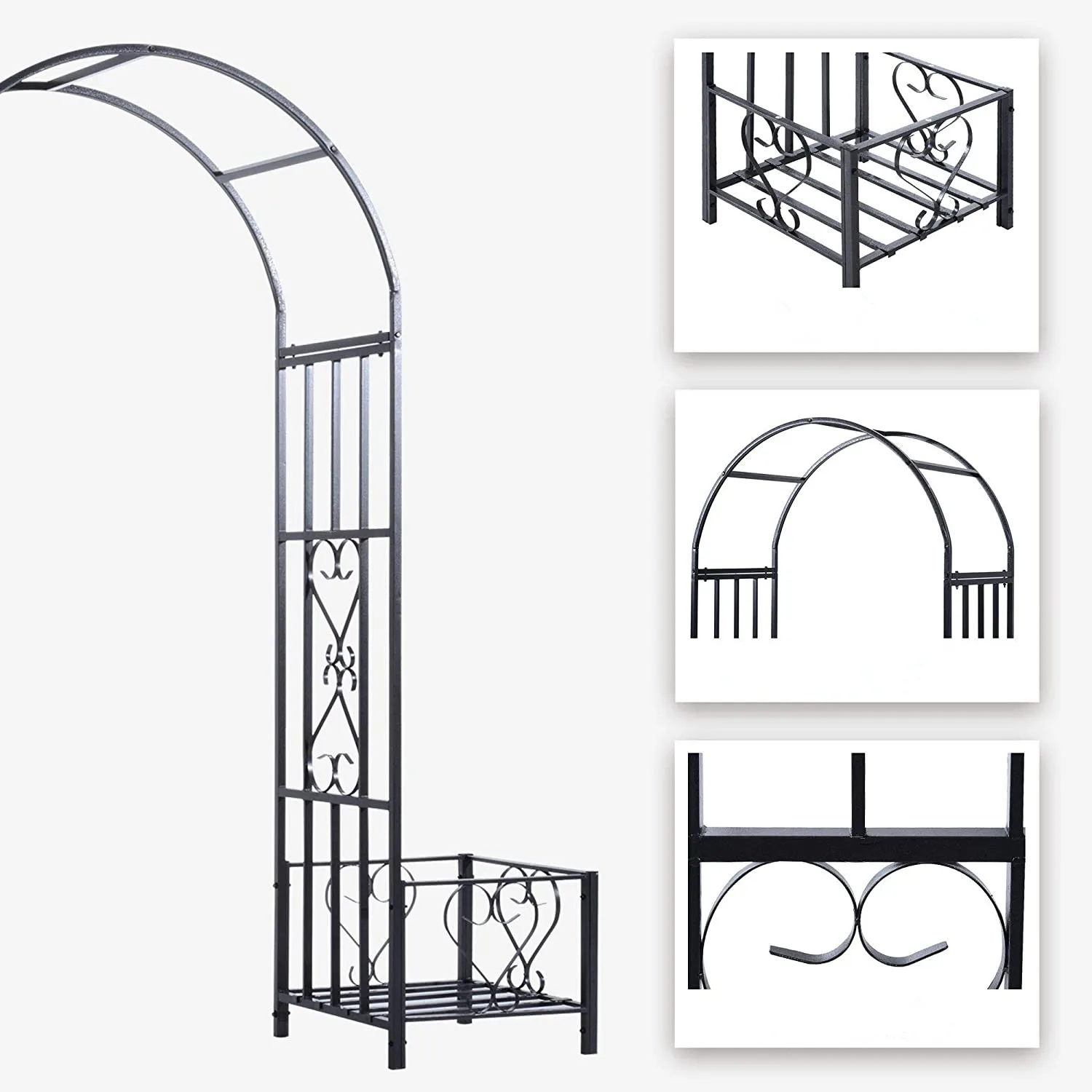 European Vintage Style Iron Garden Arch,Minimalist Metal Wedding Arch ...