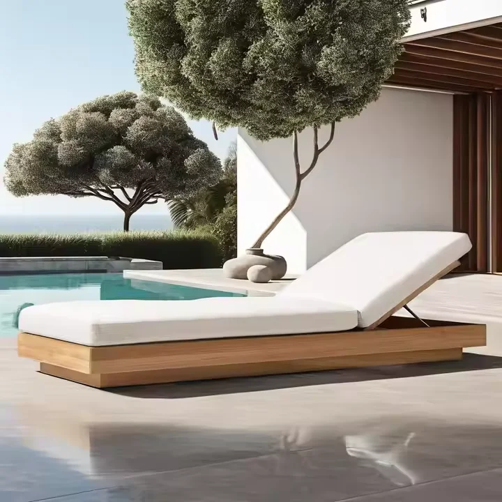 Fashionable Swimming Pool Resort Leisure Hotel Garden Teak Wood Sunbed ...