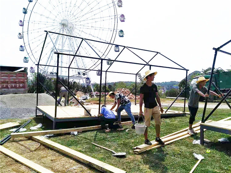 Outdoor Glamp Large Hotel Tents Camping Safari Resort Glamping Tent ...