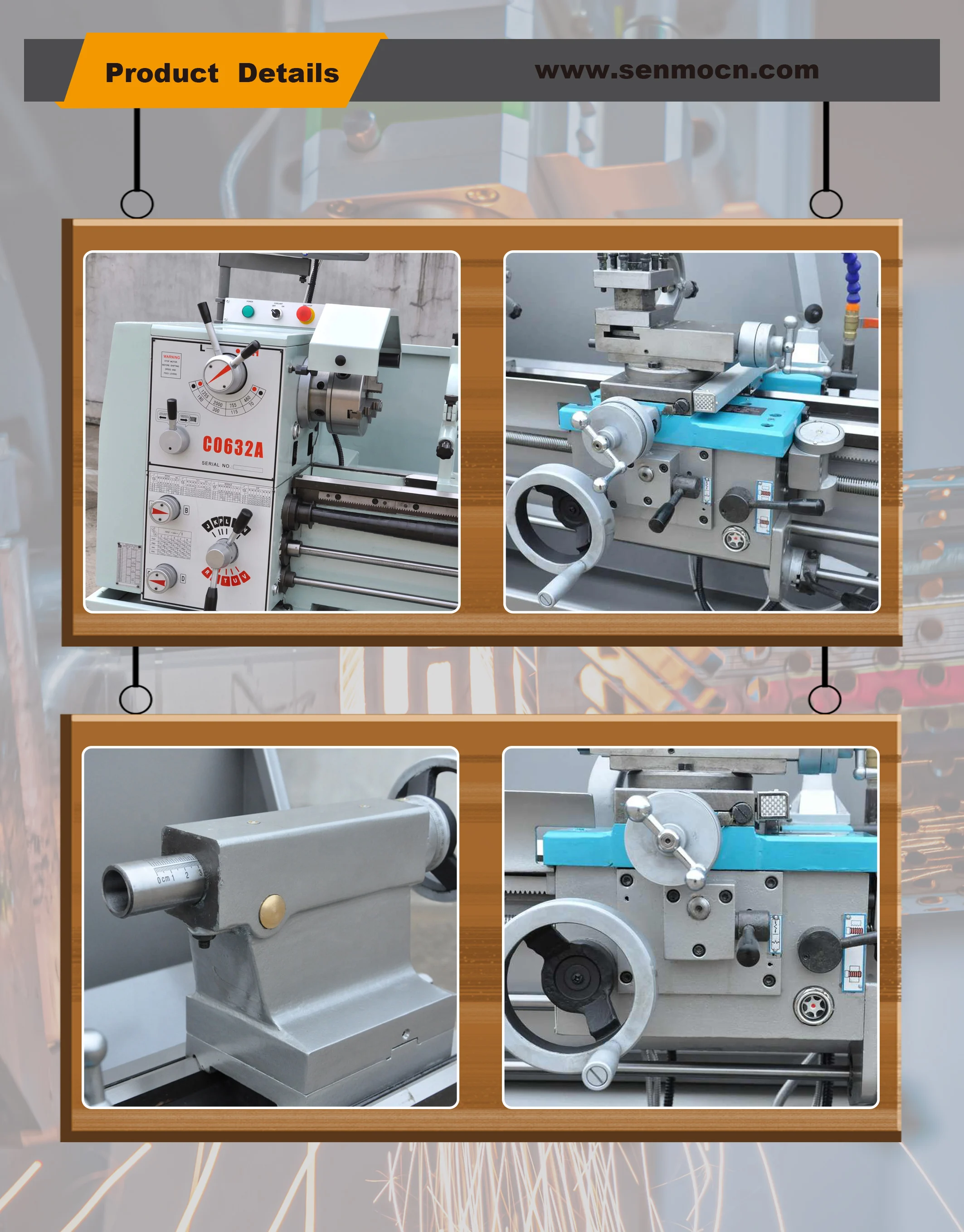 C0632A,C0636A Senmo Benchtop Metal Manual Lathe Machine Bench ...