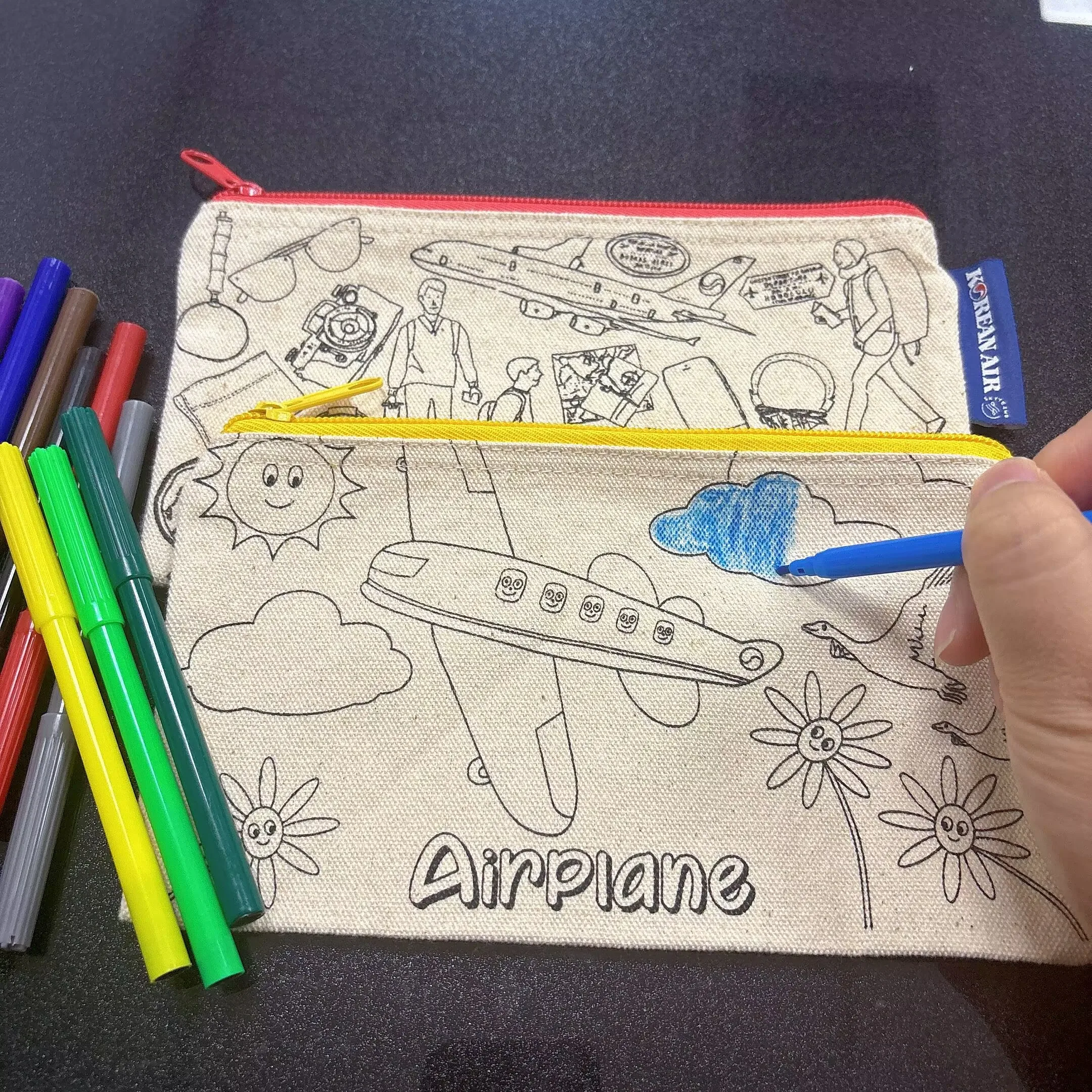 Color Your Own DIY Coloring Pencil Case Canvas Pencil Zipper Pouch ...